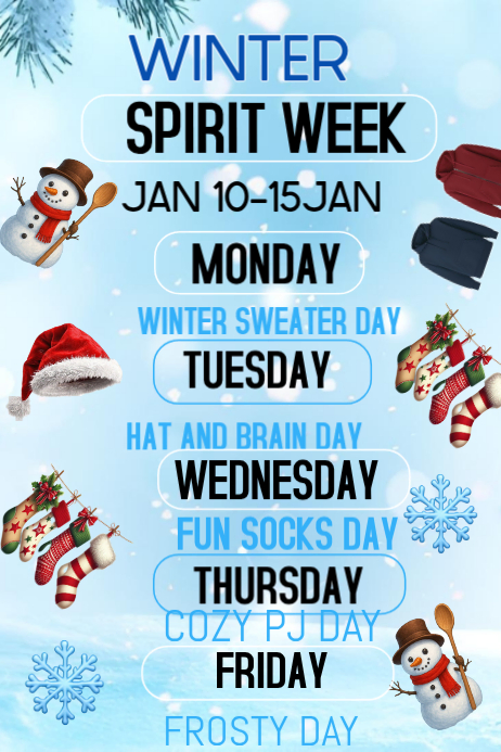 Winter spirit week design template | PosterMyWall