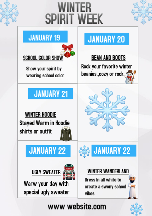 Winter spirit week design template | PosterMyWall