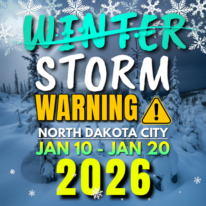 Winter Storm Warning - 2026 Instagram Post Template | PosterMyWall