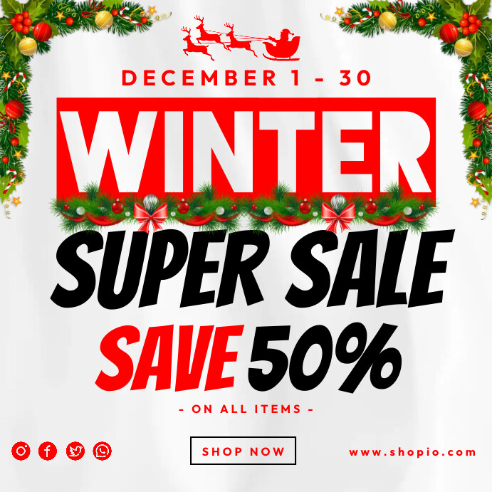 Winter Super Sale Ads Template | PosterMyWall