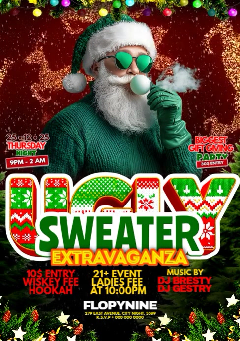 Copy of Winter Sweater Extravaganza Party Night | PosterMyWall