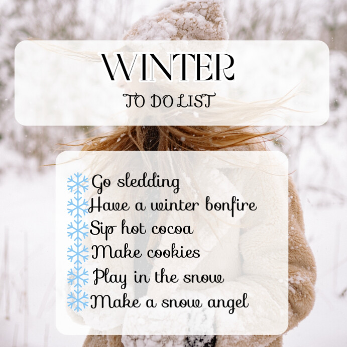 Modèle Winter to do list | PosterMyWall