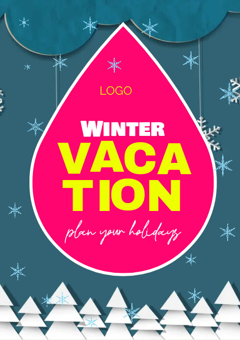 Winter vacation A4 template | PosterMyWall