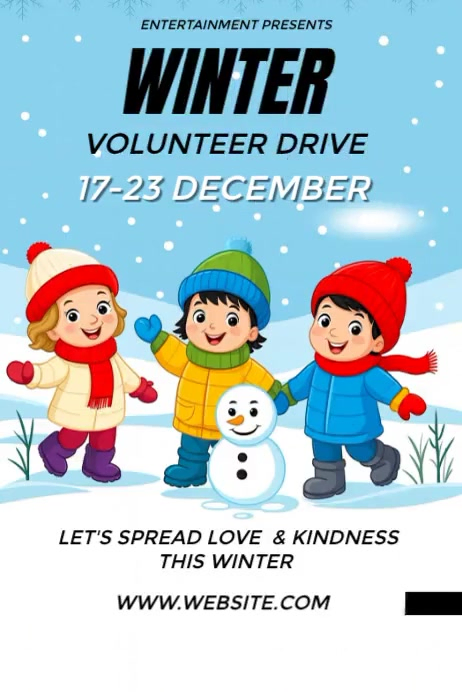 Winter volunteer drive Template | PosterMyWall