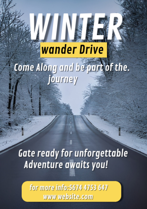 Winter wonder drive trip flyer Template | PosterMyWall