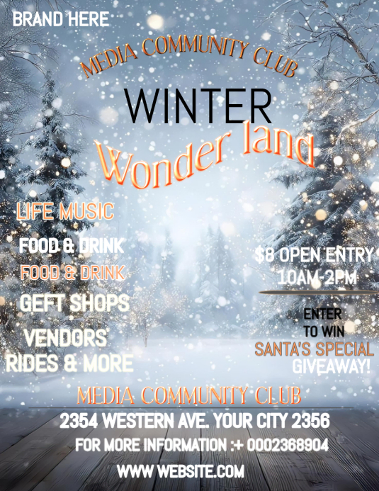 Winter wonder land flyer design Template | PosterMyWall
