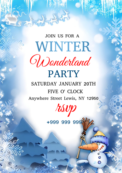 Winter Wonderland A4 Template | PosterMyWall