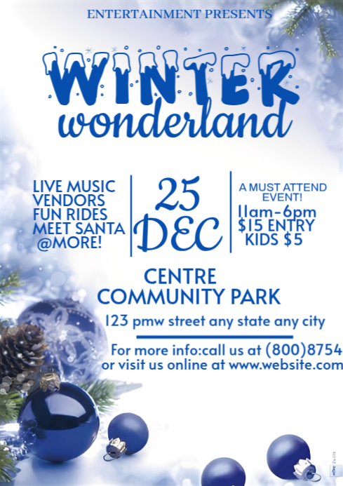 Winter Wonderland flyer Template | PosterMyWall