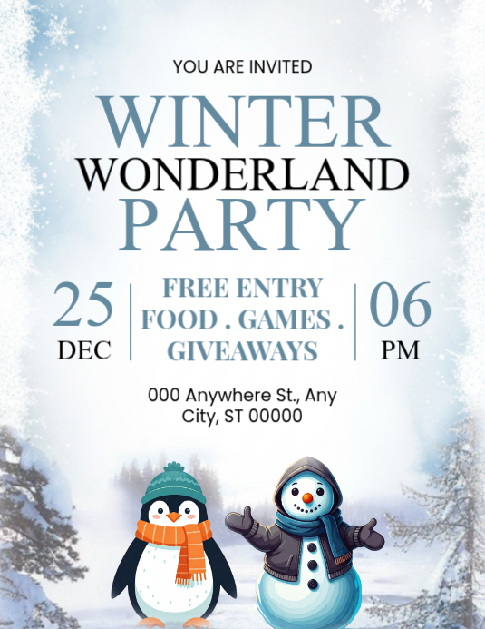 Winter Wonderland Party Invitation Template | PosterMyWall