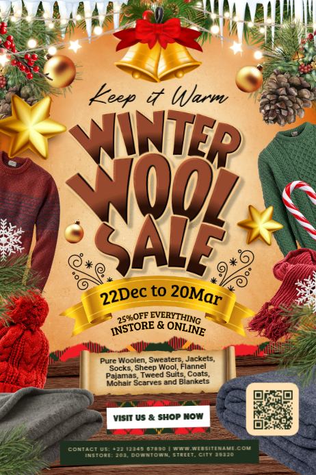 Winter Wool Sale Poster Template | PosterMyWall