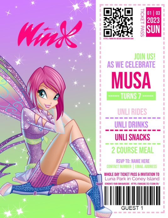 Plantilla de Del Club Winx | PosterMyWall