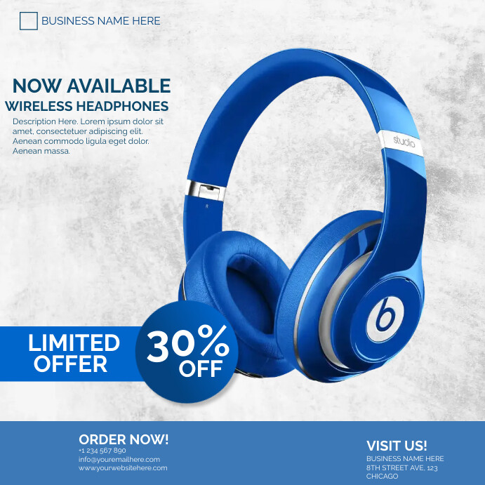 wireless headphones Template | PosterMyWall