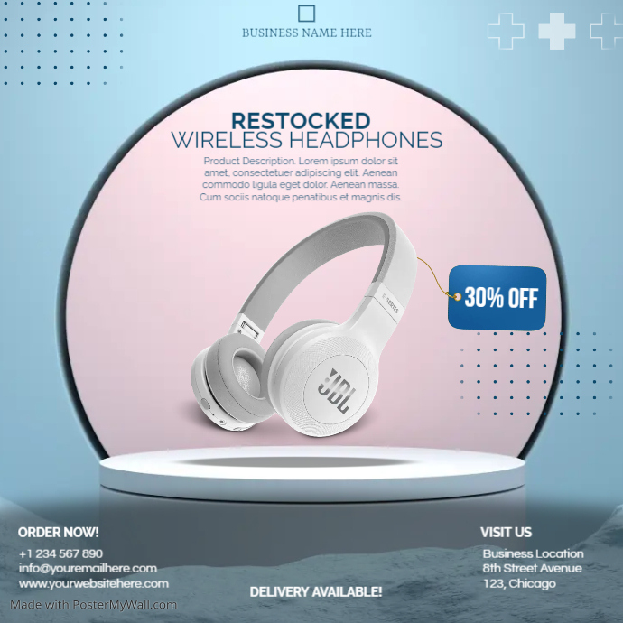 wireless headphones sale flyer Template | PosterMyWall