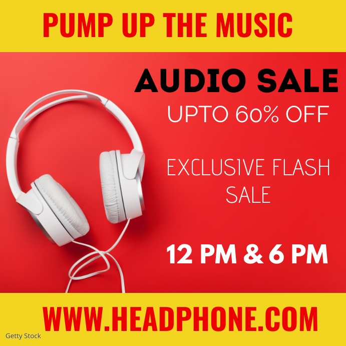 Wireless Music headphone sale Template | PosterMyWall