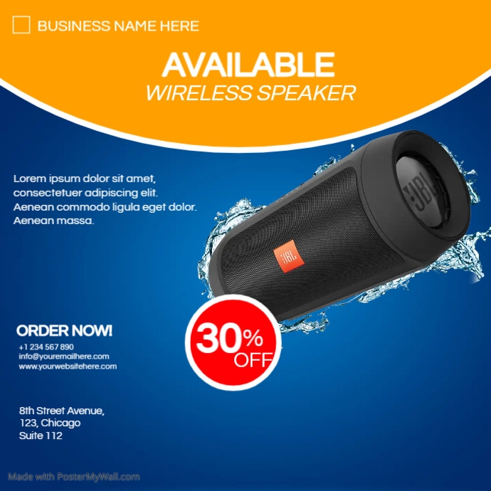 Copy of wireless speaker flyer | PosterMyWall