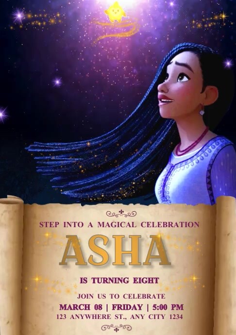 Wish Star Birthday Invitation Template | PosterMyWall