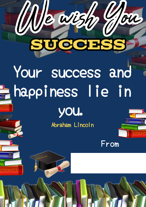 Wishing you success in your Exams Card Design Template | PosterMyWall