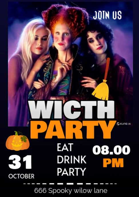 Plantilla de Witch Hocus Pocus invitation flyer | PosterMyWall