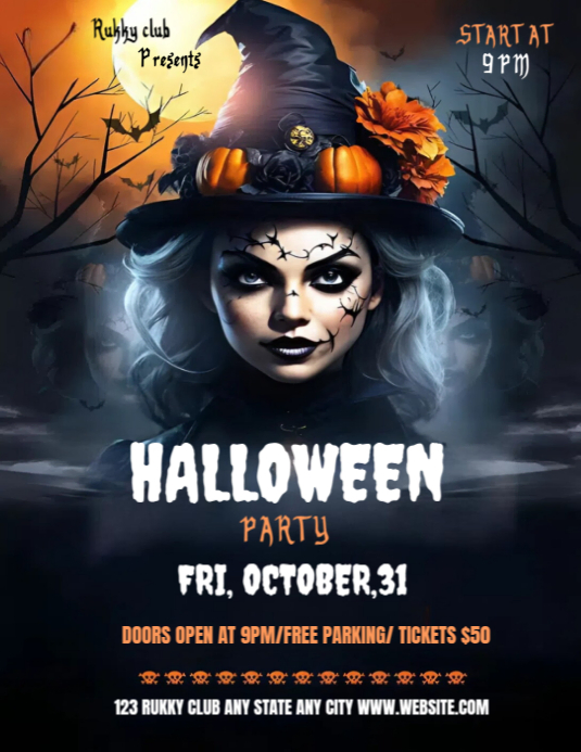 Witches & Monsters Party Flyer Template | PosterMyWall