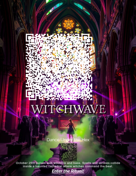 Witchwave Halloween rave flyer template | PosterMyWall