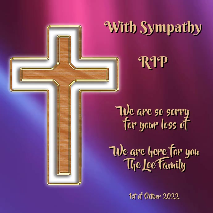 With Sympathy RIP Template | PosterMyWall