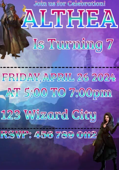 Wizard | Birthday Invitation Template | PosterMyWall