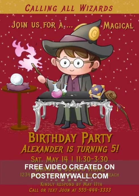 Wizard Birthday Party Invitation Template | PosterMyWall