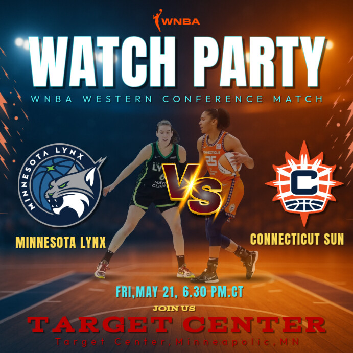 Wnba 2025 Minnesota Lynx Vs connecticut Sun Match Instagram Post ...