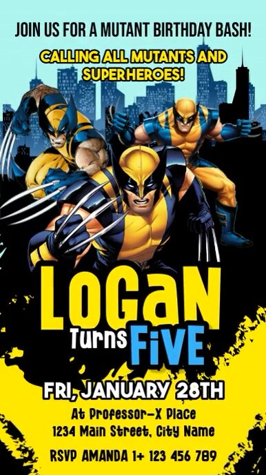 Copy of Wolverine Birthday Template | PosterMyWall