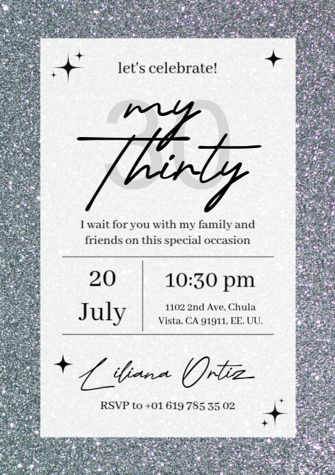 woman's 30th birthday invitation Template | PosterMyWall