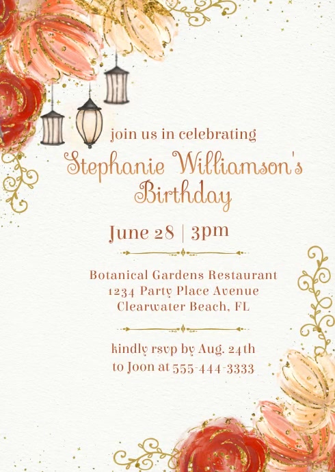 Woman's Birthday Party Invitation Template | PosterMyWall
