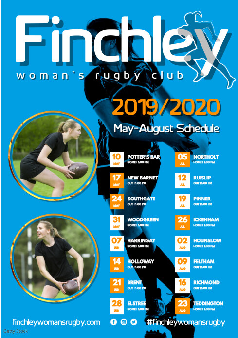Woman's Rugby Team Poster Template | PosterMyWall