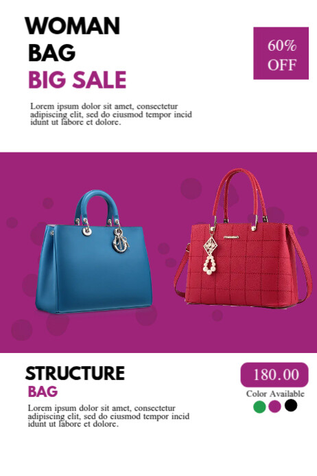 Modèle Woman Bag Ads | PosterMyWall
