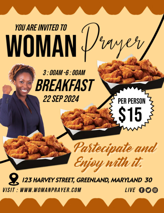 Copy of Woman prayer breakfast flyer | PosterMyWall
