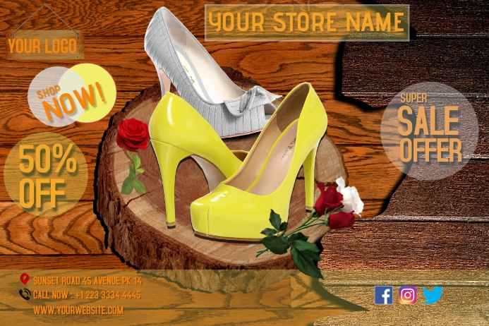 Copy of woman shoe store flyer template | PosterMyWall