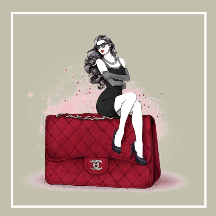 Woman sitting on a bag poster design Template | PosterMyWall