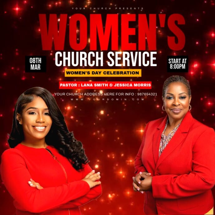 Women's day church service Template | PosterMyWall