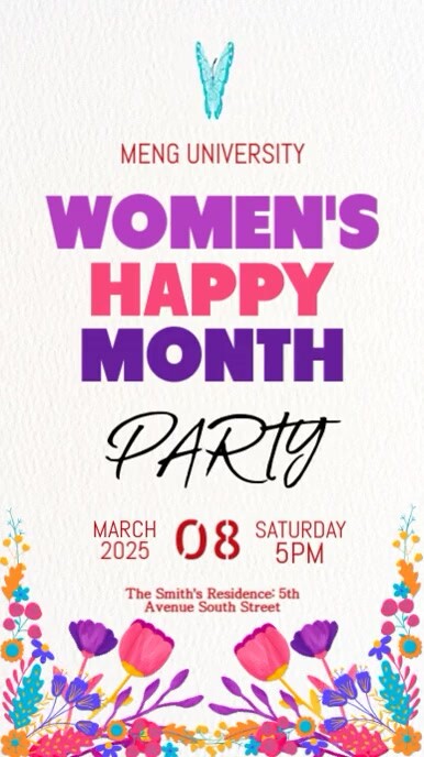 Women's Happy Month Party Invitation Template | PosterMyWall