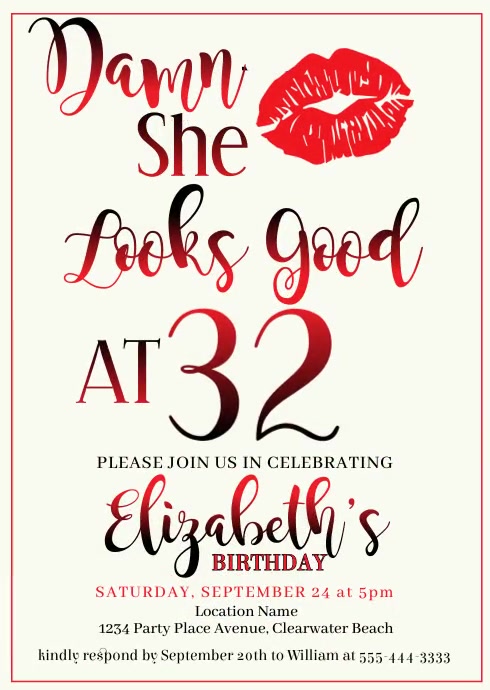 Women's Any Age Birthday Party Fun Invitation Template | PosterMyWall