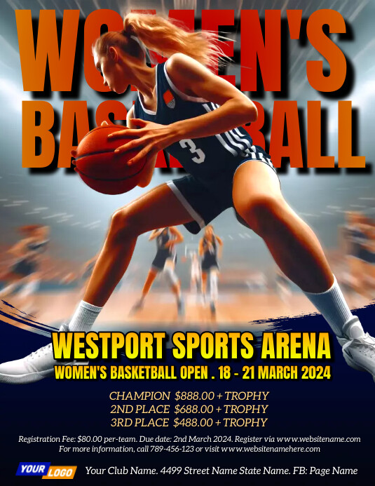 Women's Basketball Tournament Flyer | PosterMyWall