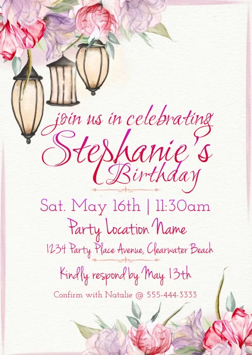Women's Birthday Party Invitation Template | PosterMyWall