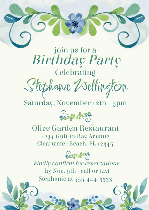 Women's Birthday Party Invitation Template | PosterMyWall