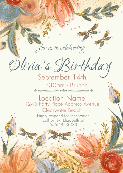 Women's Birthday Party Invitation Template | PosterMyWall