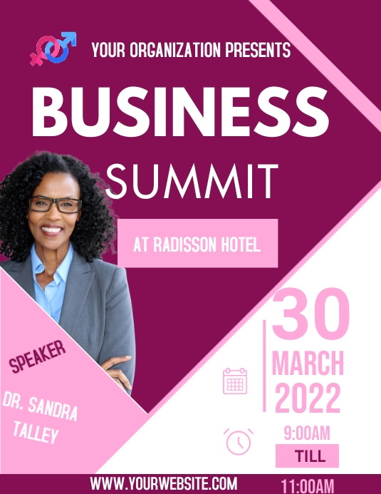 Women's business conference summit flyer Template | PosterMyWall