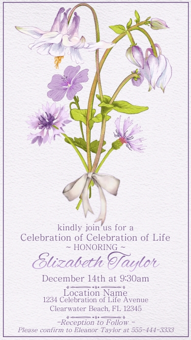 Women's Celebration of Life Invitation Template | PosterMyWall