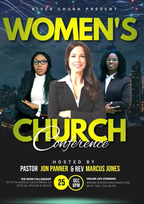 women's church conference Template | PosterMyWall