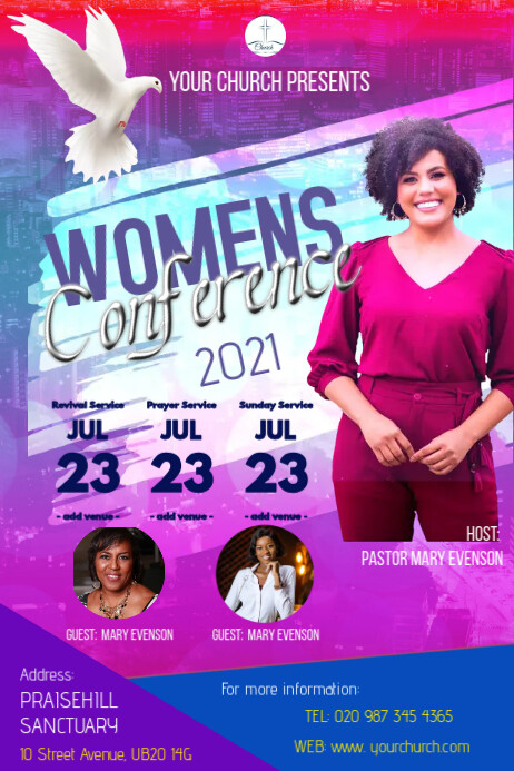 Women's Church Conference Event Template Edit | PosterMyWall