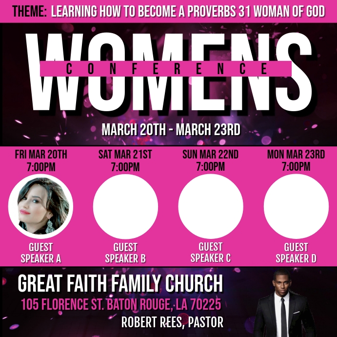 Copy of WOMEN'S CONFERENCE CHURCH FLYER TEMPLATE | PosterMyWall