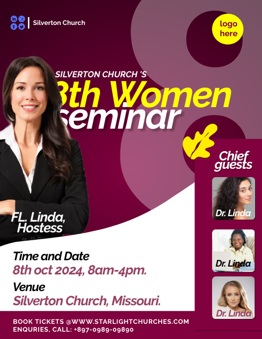 WOMEN'S CONFERENCE CHURCH POSTER (2) Template | PosterMyWall