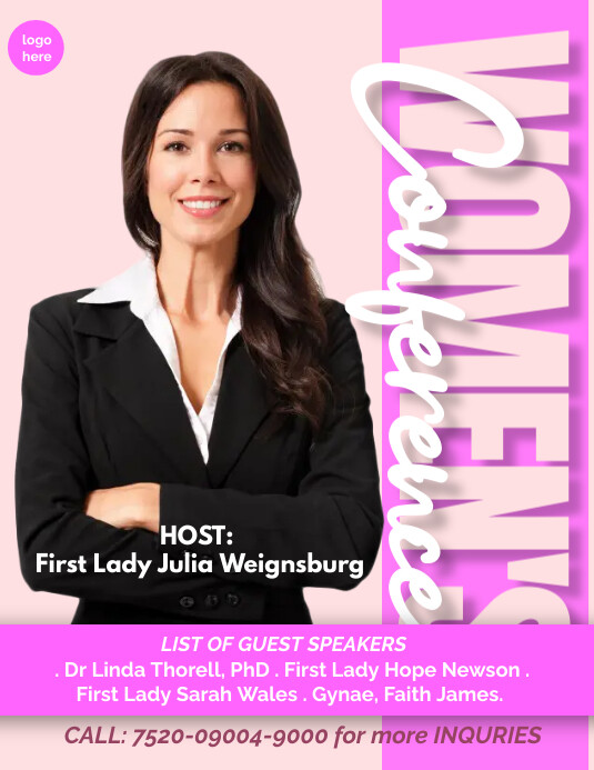 WOMEN'S CONFERENCE CHURCH POSTER (2) Template | PosterMyWall
